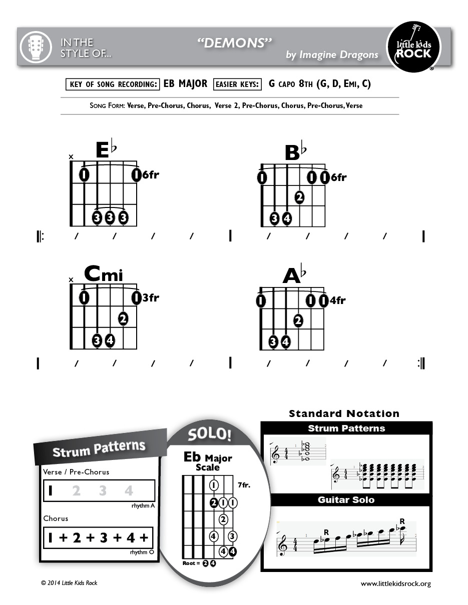 Demons by Imagine Dragons | Guitar Song Chart | Music Will