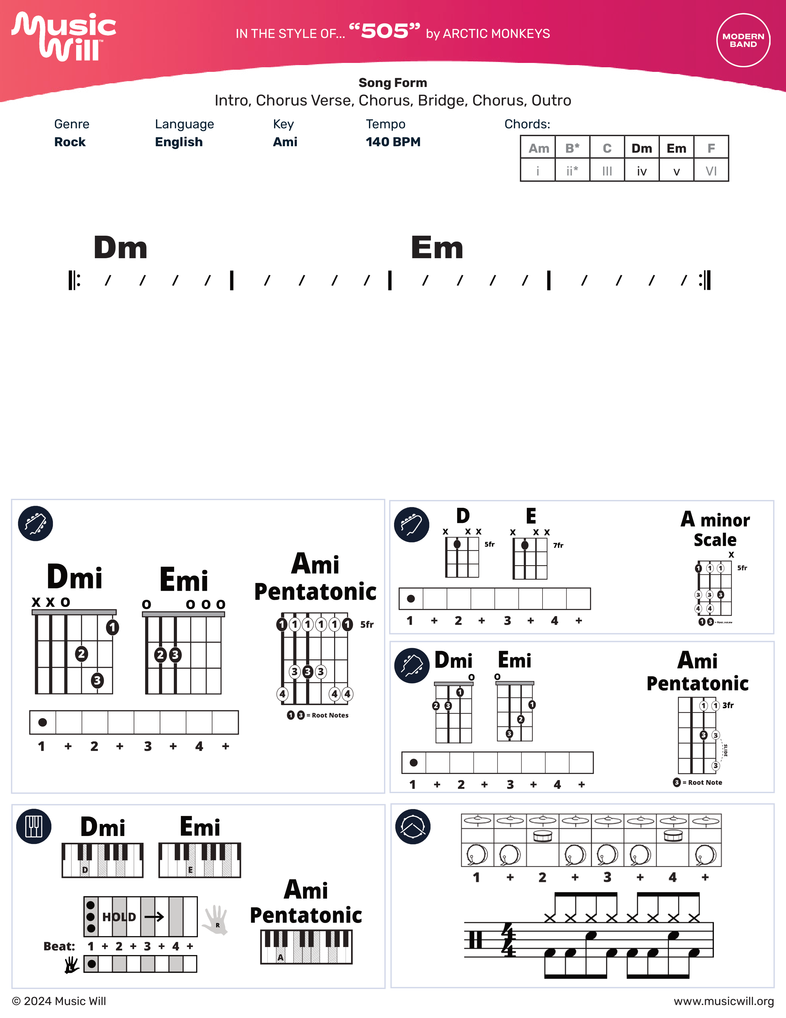 Arctic Monkeys Guitar Chords 505 INTERACTIVE TAB (ver 4) By Arctic