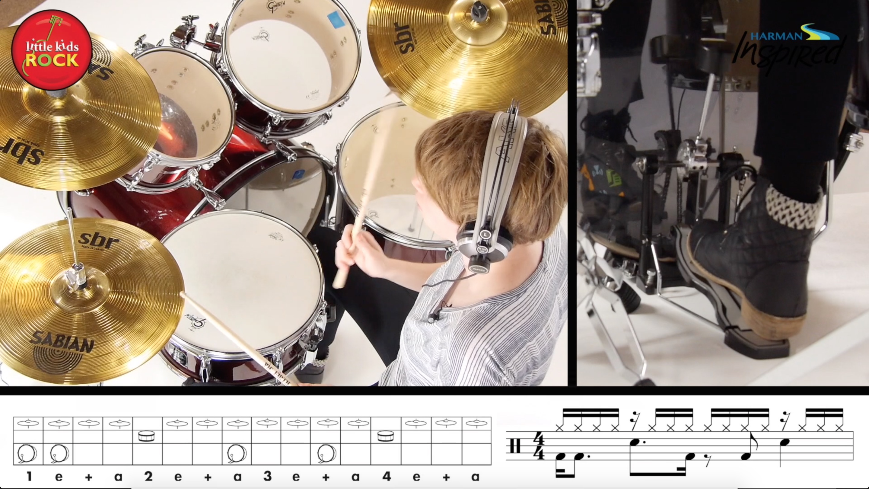 16th Note Rock Groove Practice: 68 BPM | Drums Lessons | Music Will